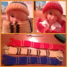 Одежда для кукол - Шапочка и шарф равенкло! Для кукол Барби, Момоко и ...