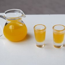 Кукольная миниатюра и румбокс - Кувшин с соком и стаканчики купить в ...